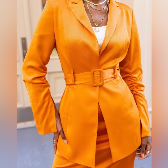 The Drop | Jackets & Coats | The Drop Womens Burnt Orange Belted Blazer By Aissatatdiallo | Poshmark